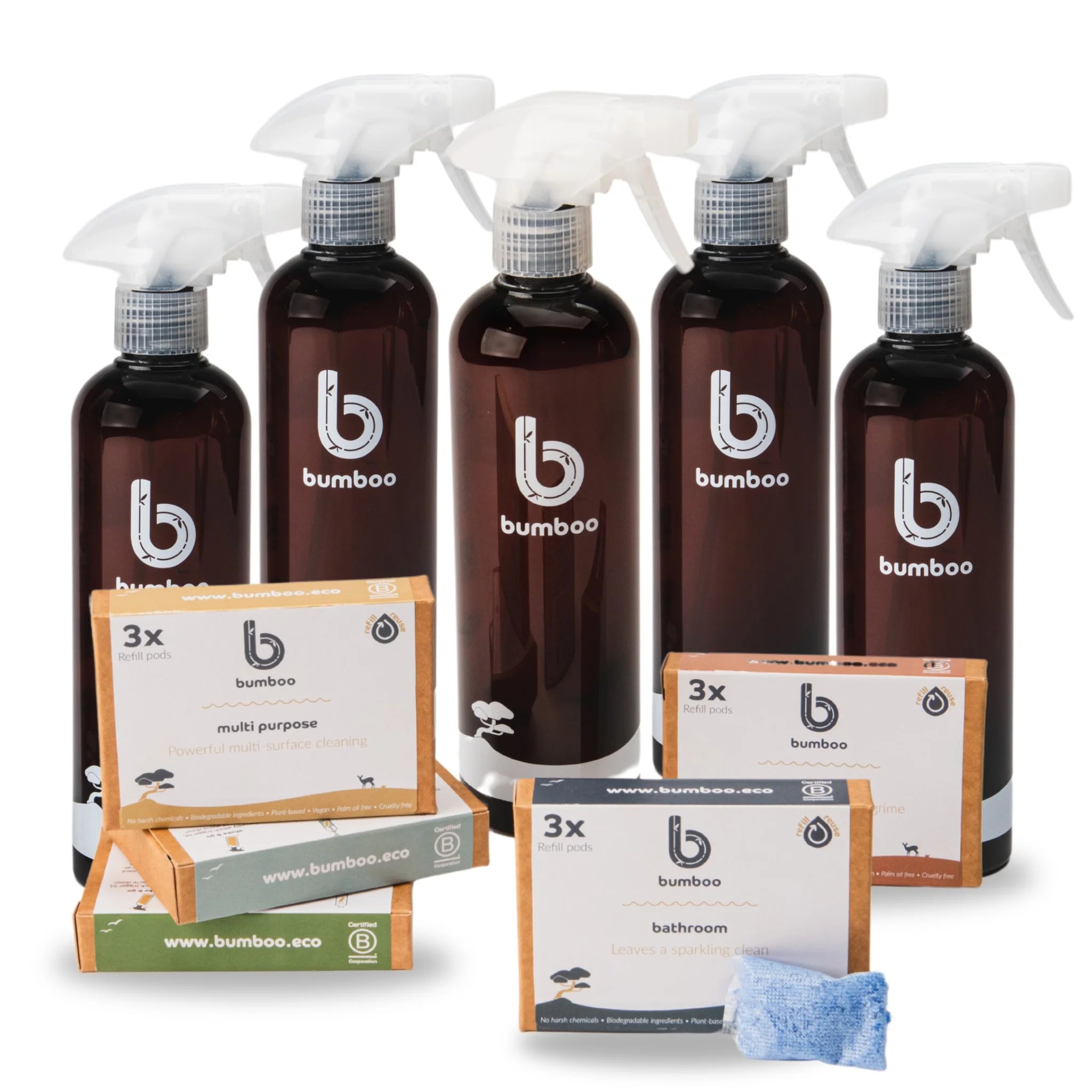 eco cleaner mega bundle - 5 bottles & 15 refill pods